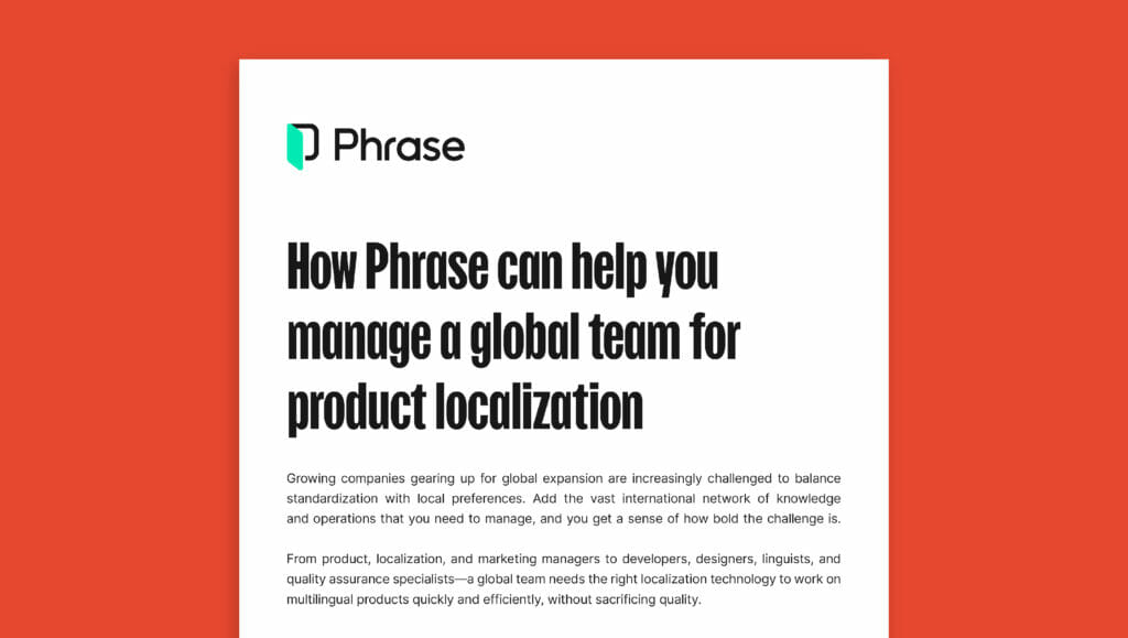 Free Guide: Managing a Global Localization Team with Phrase