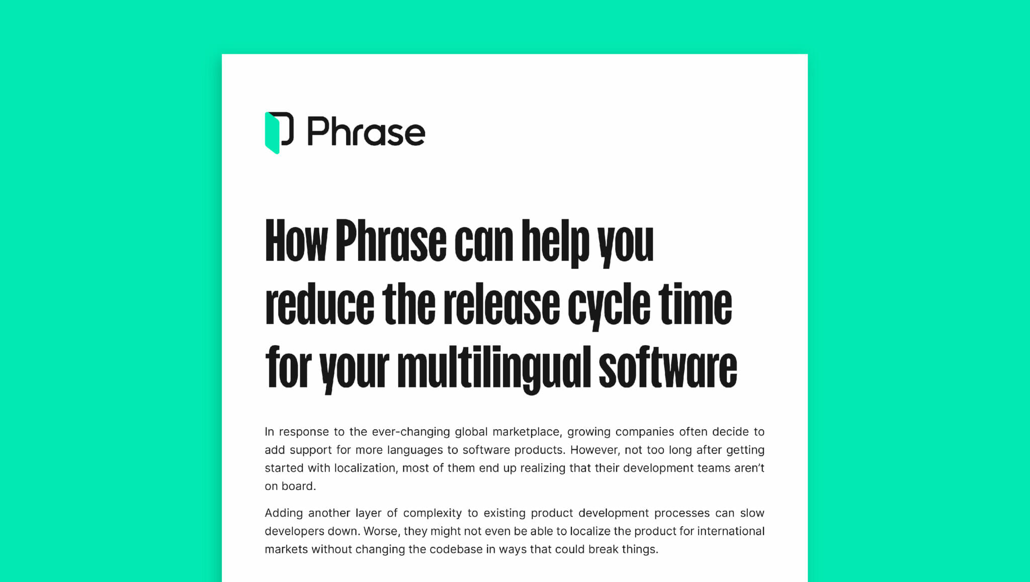 Free Guide: How to Reduce Release Cycle Times with Phrase