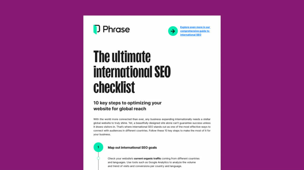 Free Download: The Ultimate International SEO Checklist | Phrase